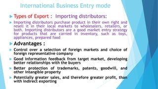 International business entry mode | PPTX