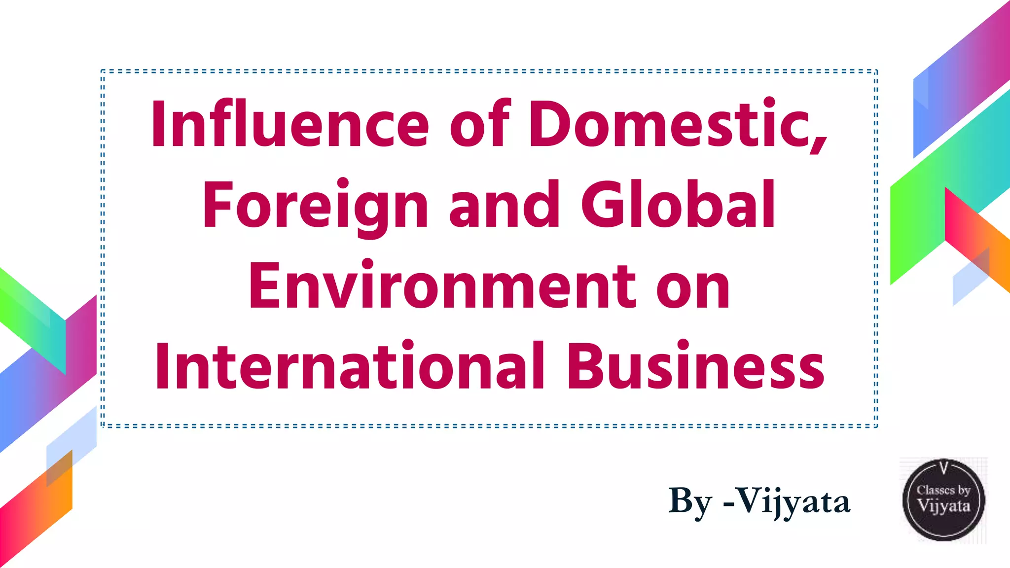 International Business Environment- Domestic, Foreign & Global ...