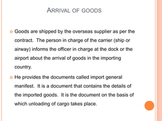 import procedures in India from foreign countries | PPTX
