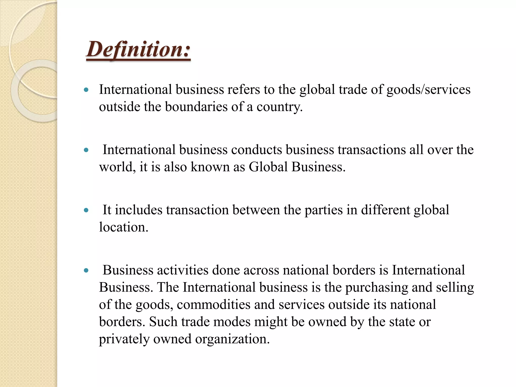International Business Introduction.pptx | Commodities | Economy