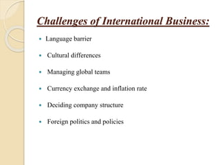 International Business Introduction.pptx | Commodities | Economy