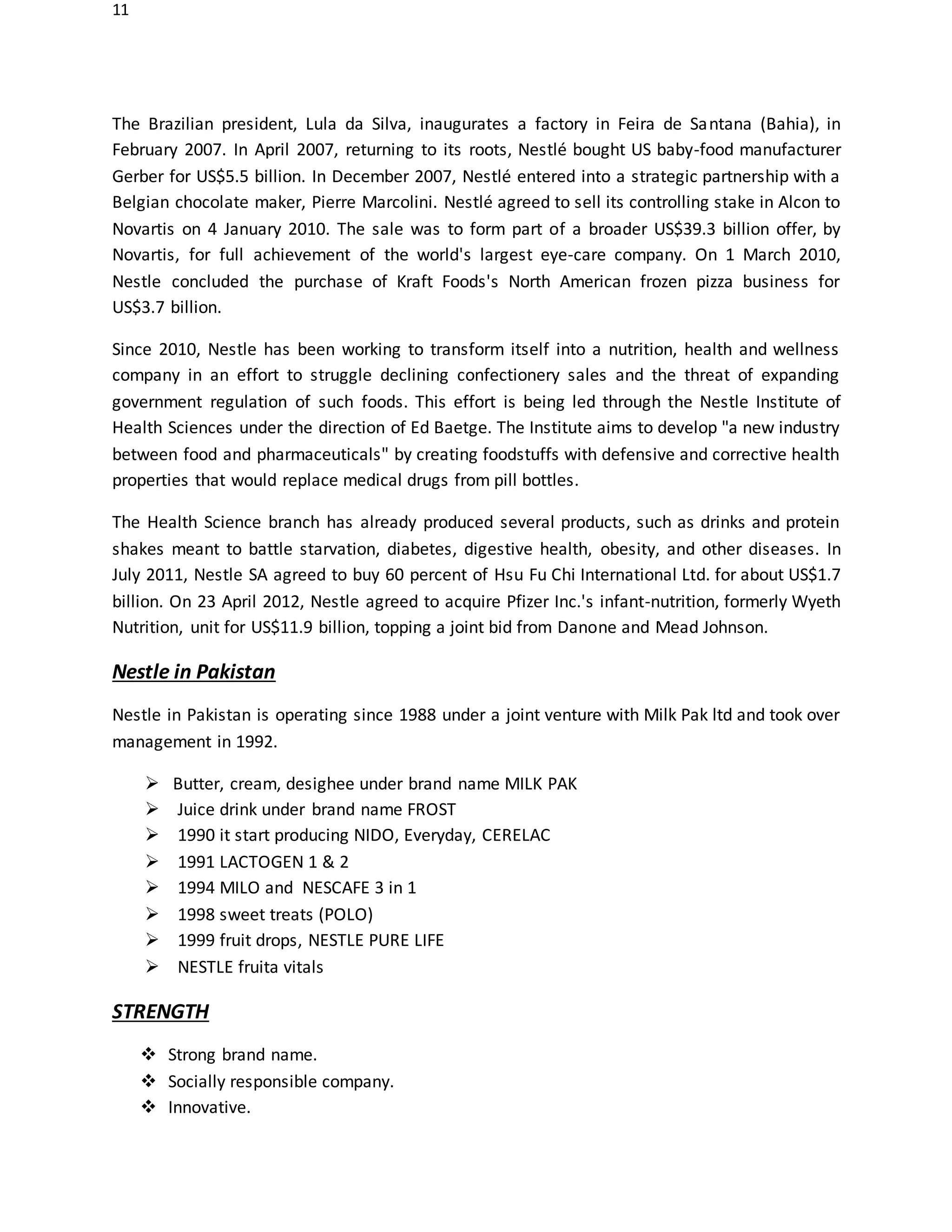nestle International business management word documents | DOCX