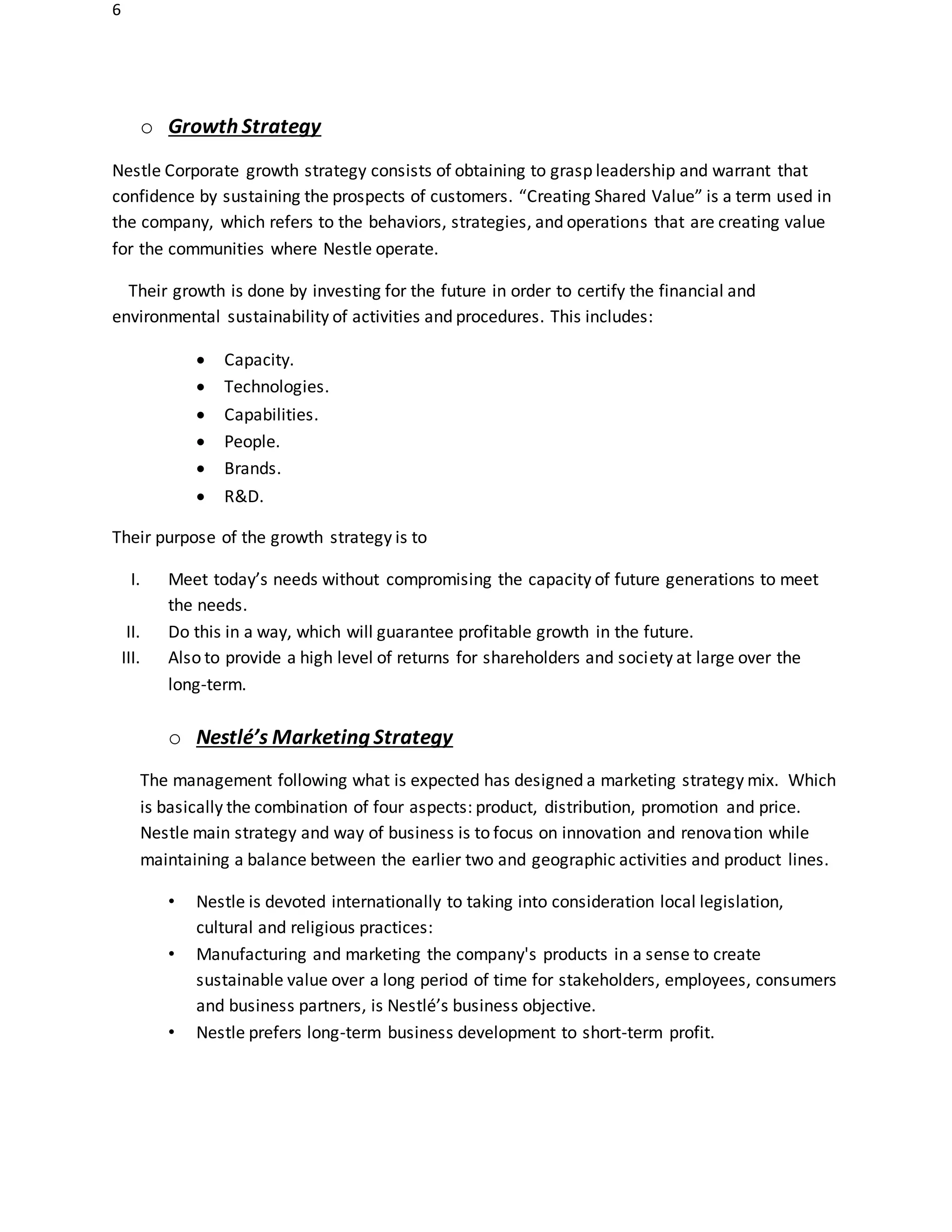 nestle International business management word documents | DOCX