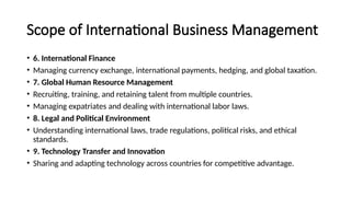 International Business Management and scope pptx | PPTX