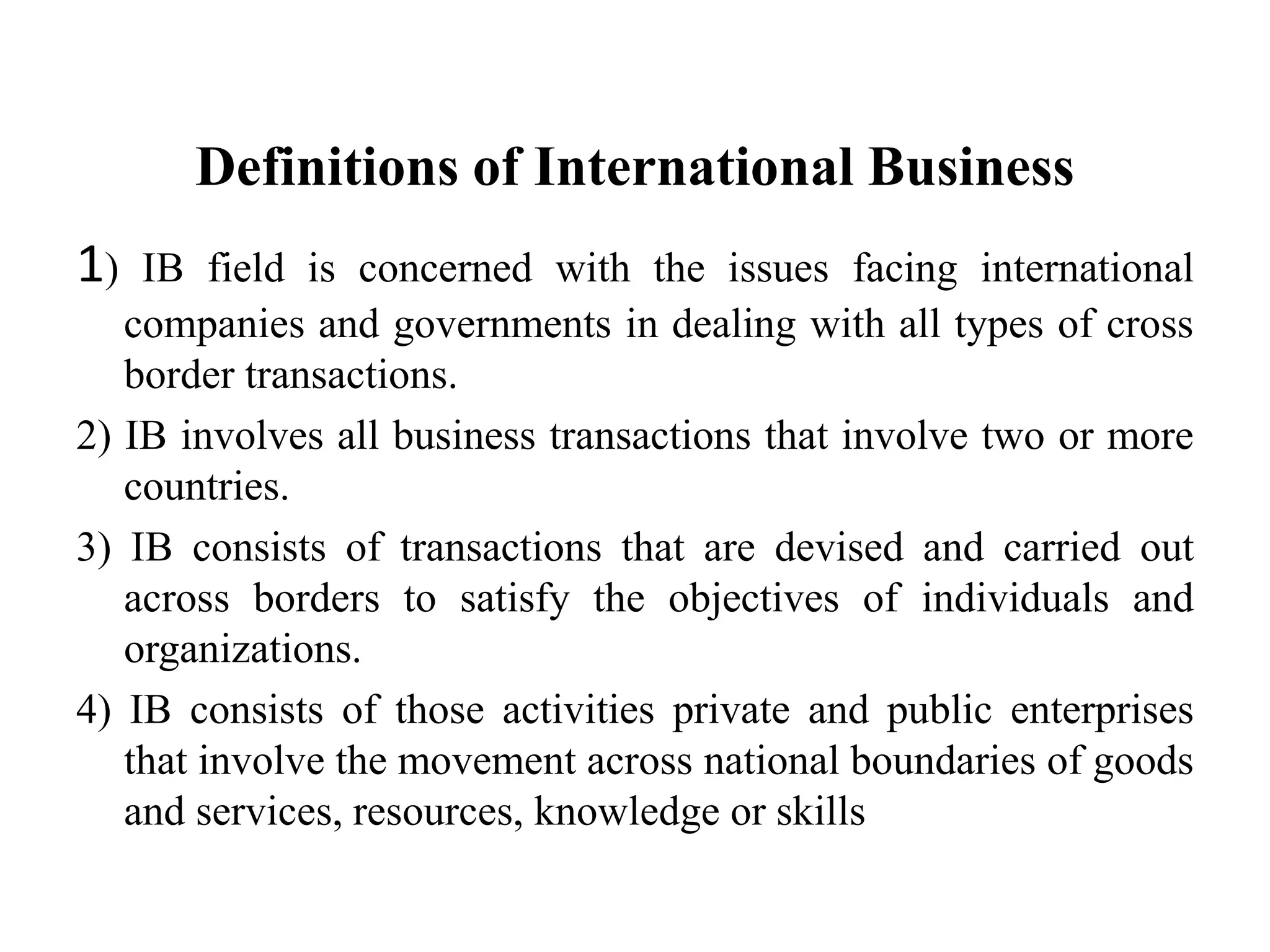 International Business Management Meaning,features,significance,modes ...