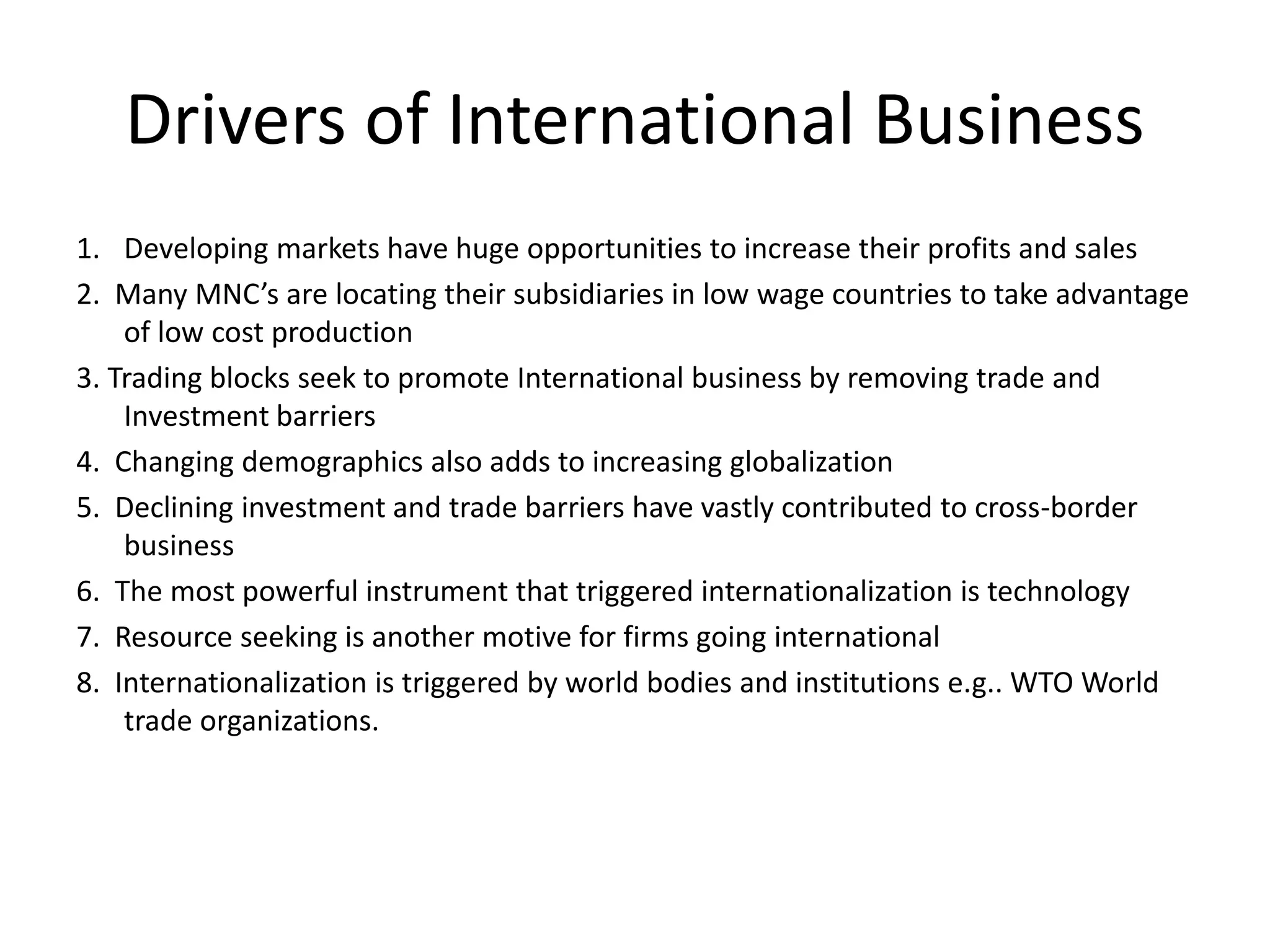 International Business Management Meaning,features,significance,modes ...