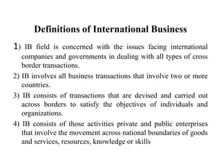 International Business Management Meaning,features,significance,modes ...