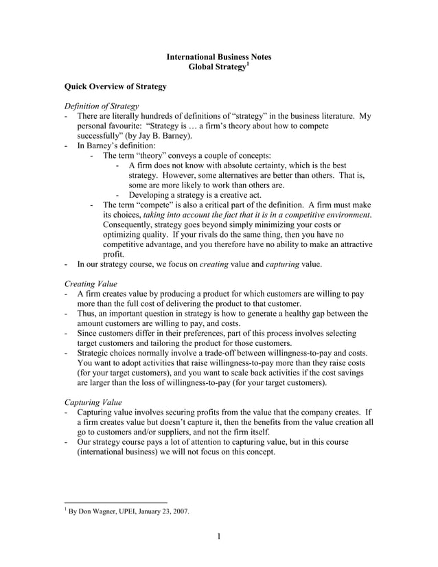 International business notes | PDF | Large Business | Business