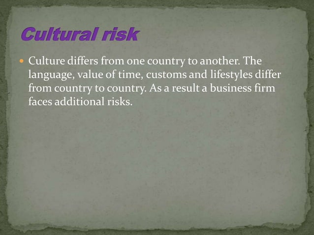 International business risk | PPTX