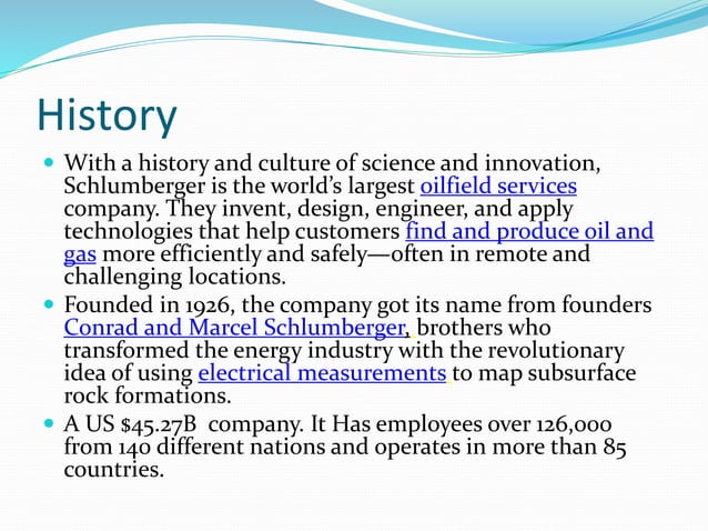 International Business Schlumberger | PPTX | Business | Business and Finance