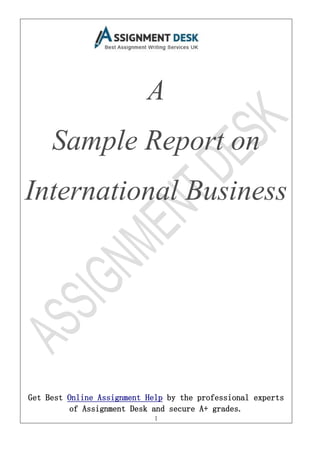 Sample Report on International Business Strategies | PDF