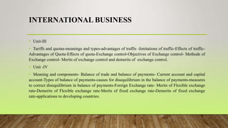 International Business Unit 1.ppt | Commodities | Economy