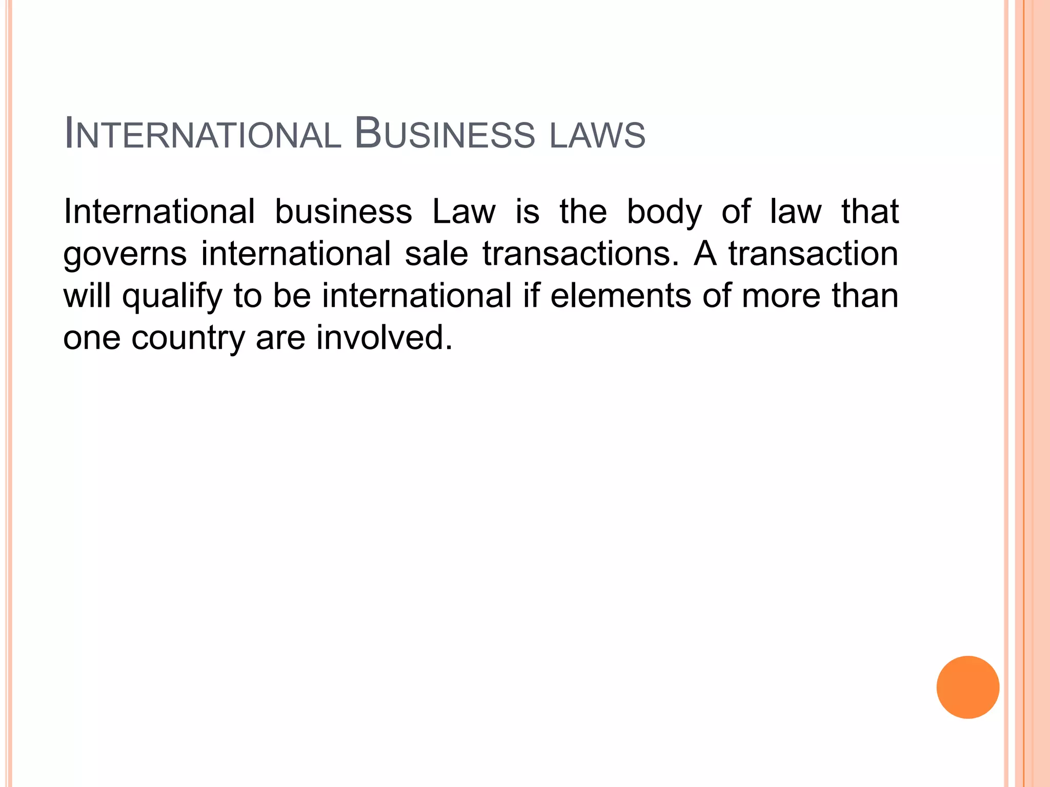 ‌International bussiness law | PPTX