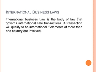 ‌International bussiness law | PPTX
