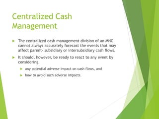 International cash management | PPT