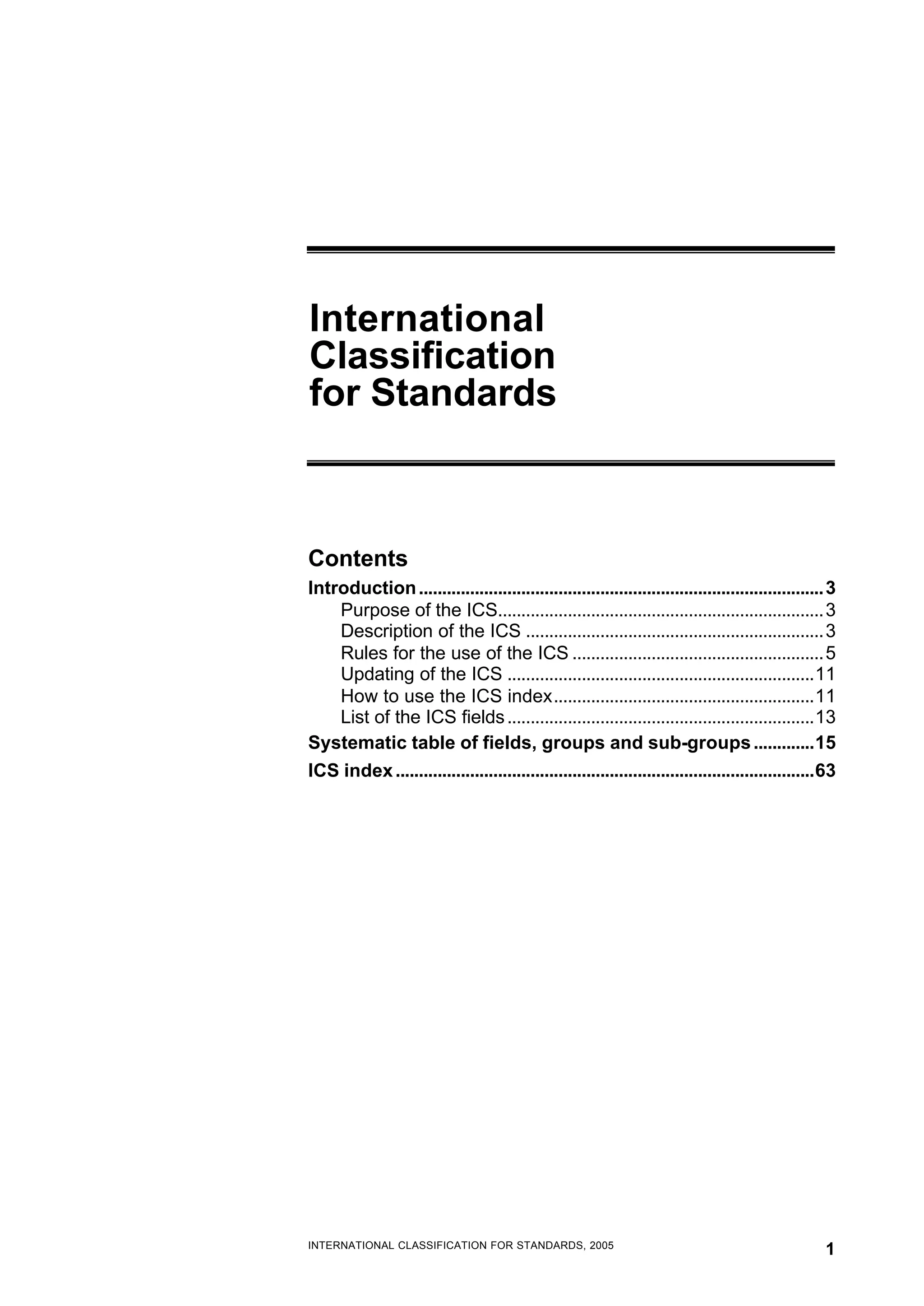 International Classification for Standards (Material Classification and ...