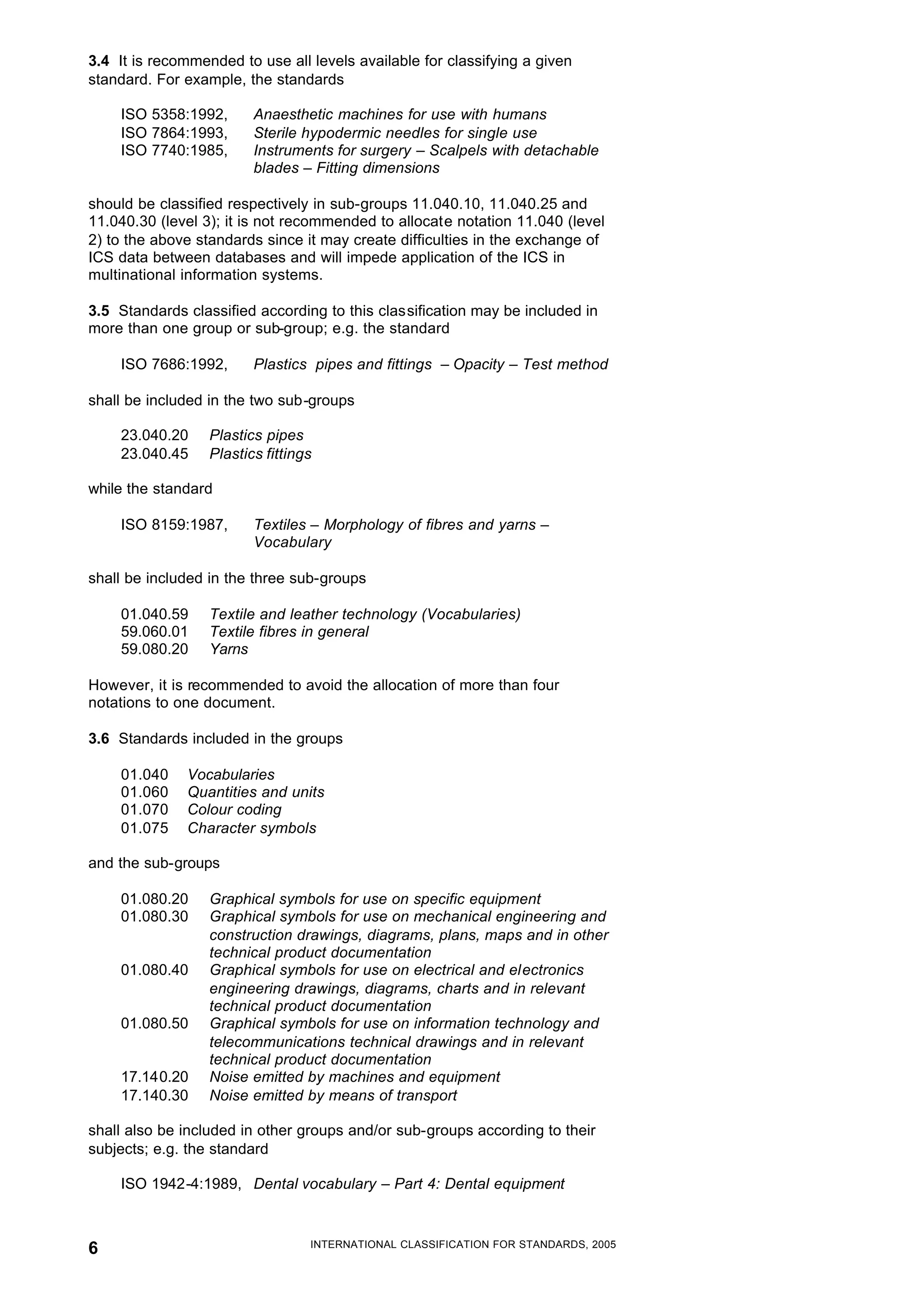International Classification for Standards (Material Classification and ...