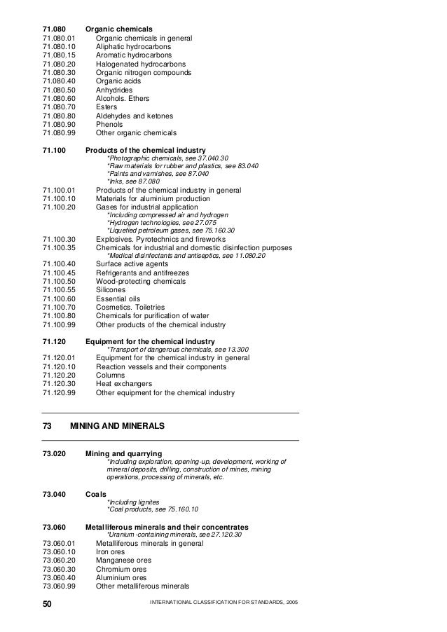 Iso Material Classification Chart