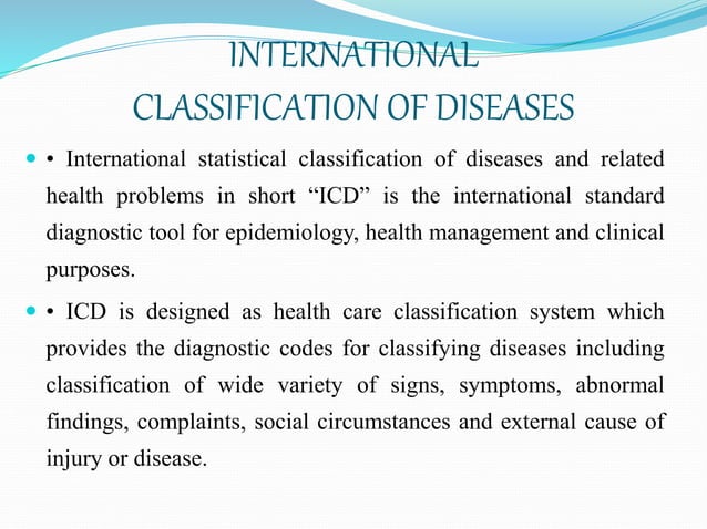 International classification of disease | PPTX | Infectious Diseases ...