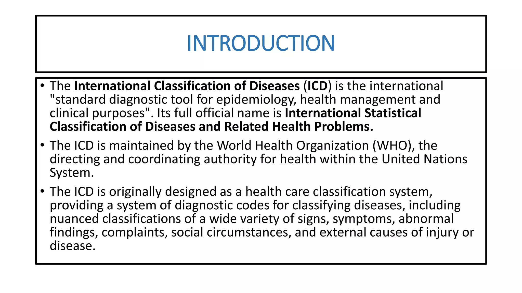International classification of diseases | PPTX