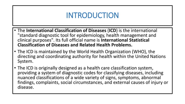 International classification of diseases | PPTX
