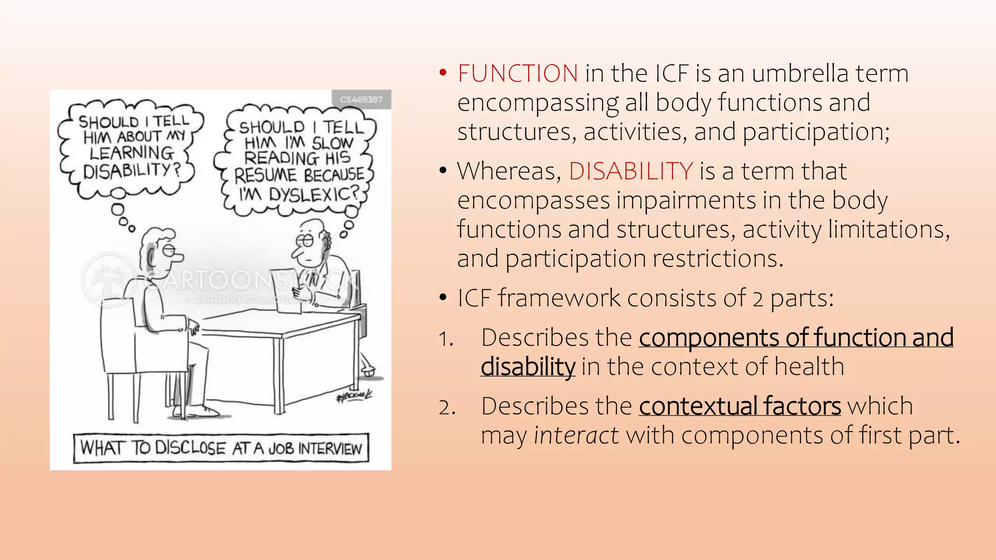 International Classification Of Functioning Disability And Pptx