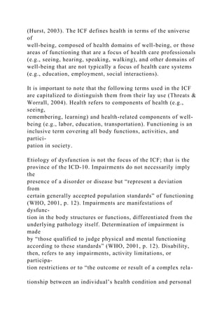 International Classification of Functioning, Disability and He.docx