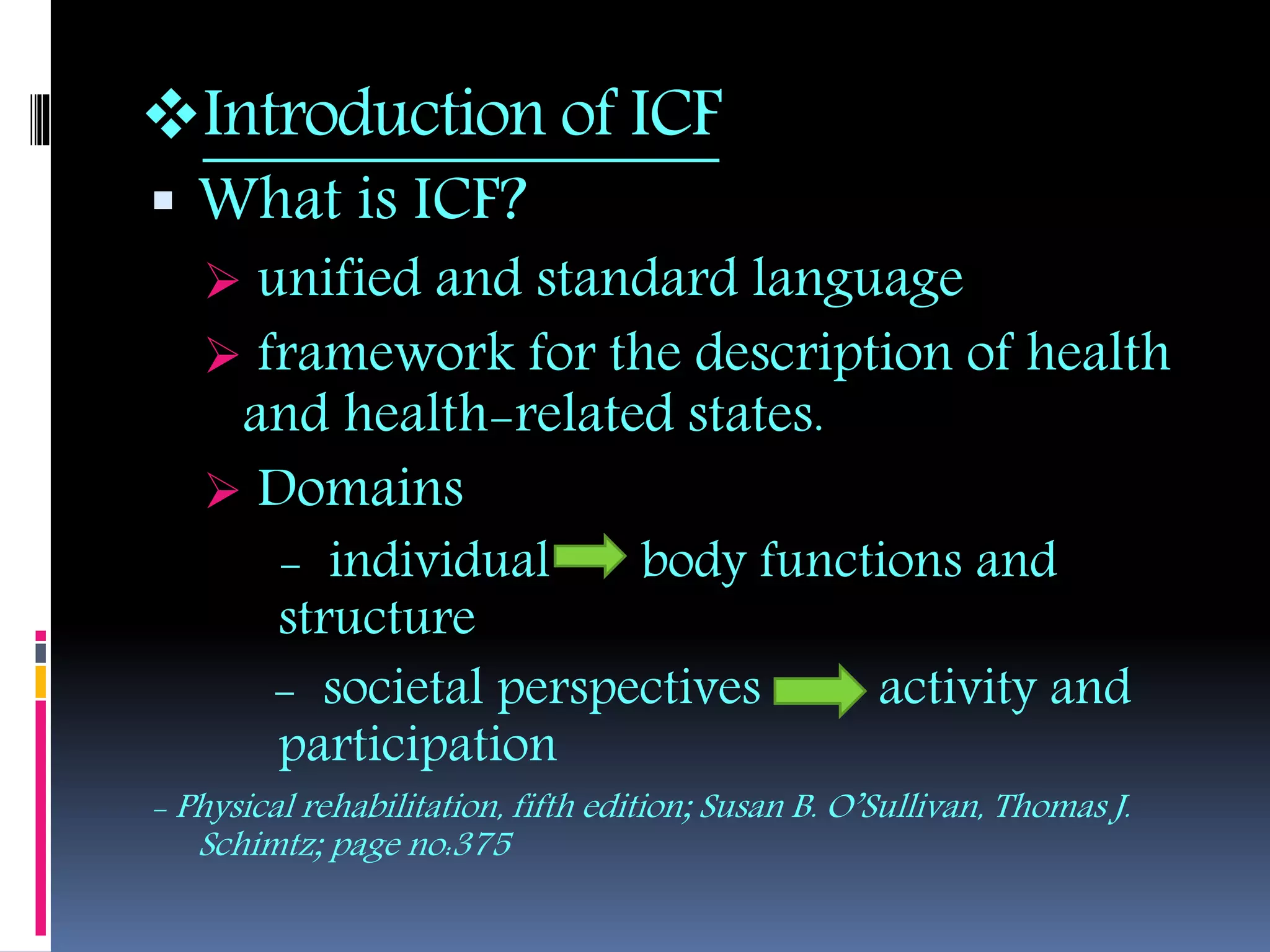 International Classification Of Functioning Disability And Health Pptx