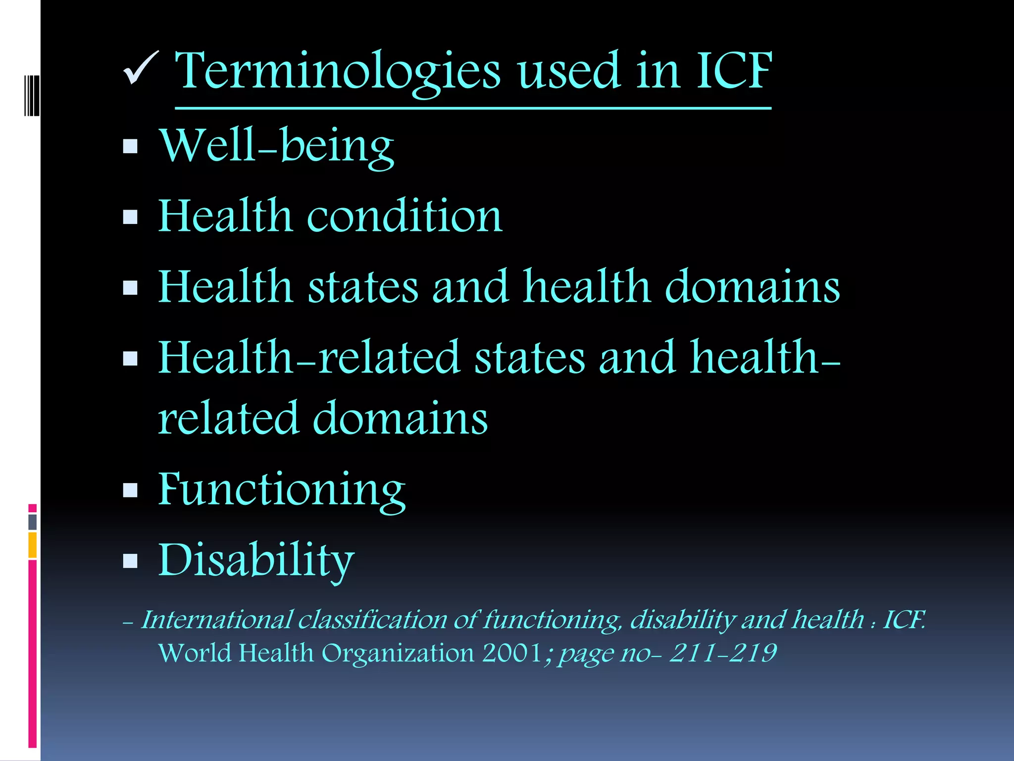 International classification of functioning, disability and health | PPTX