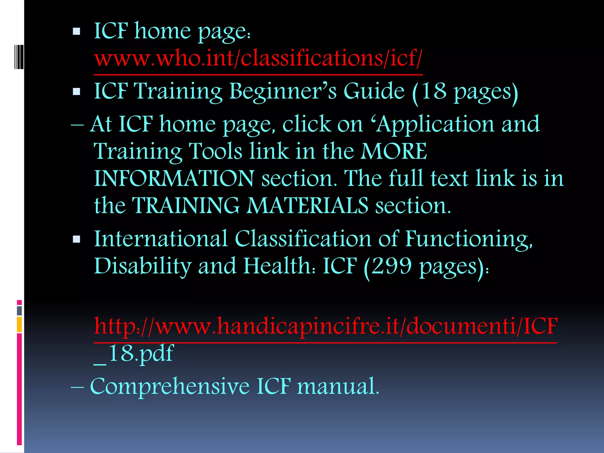 International classification of functioning, disability and health | PPTX