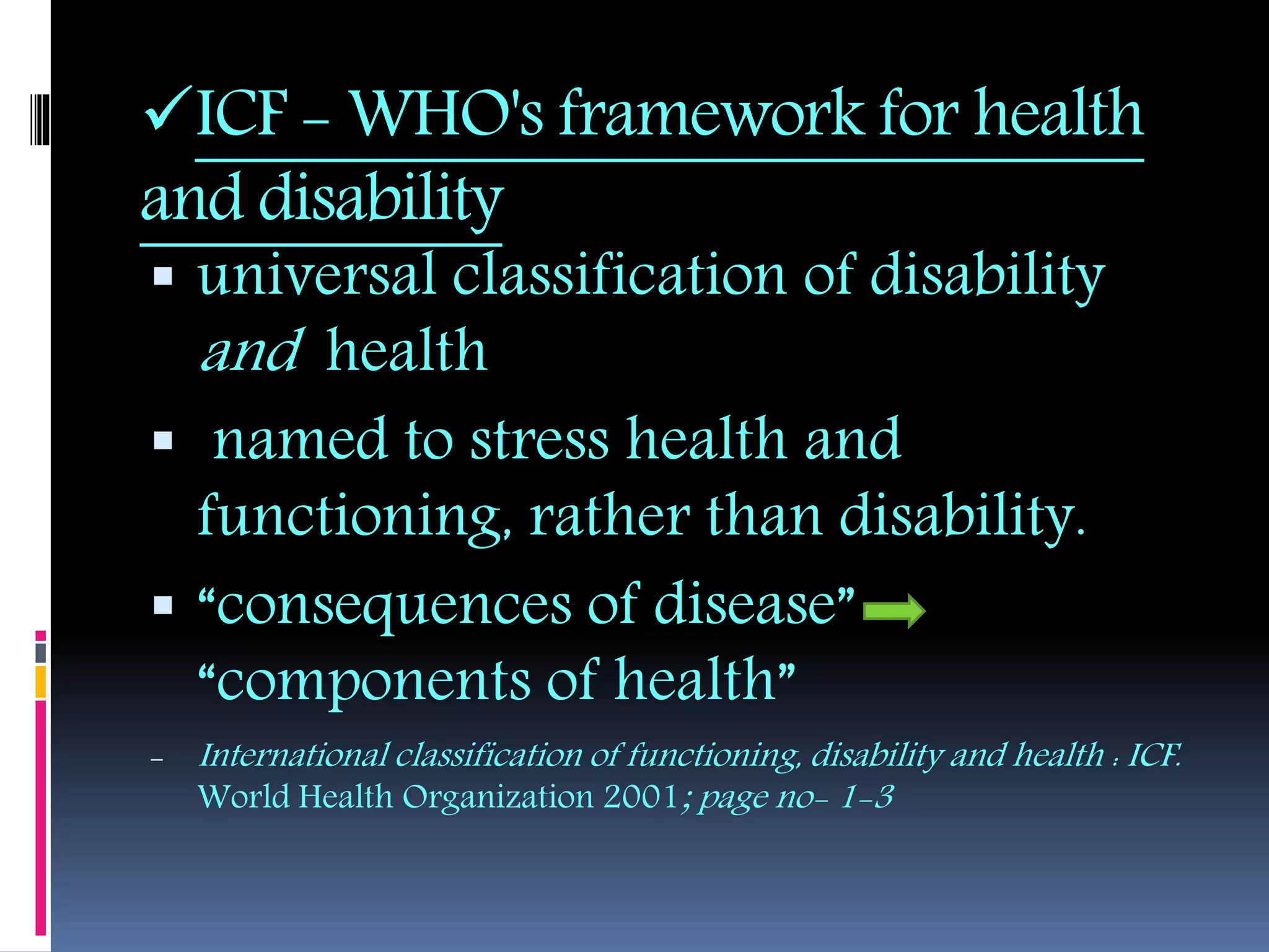 International classification of functioning, disability and health | PPTX