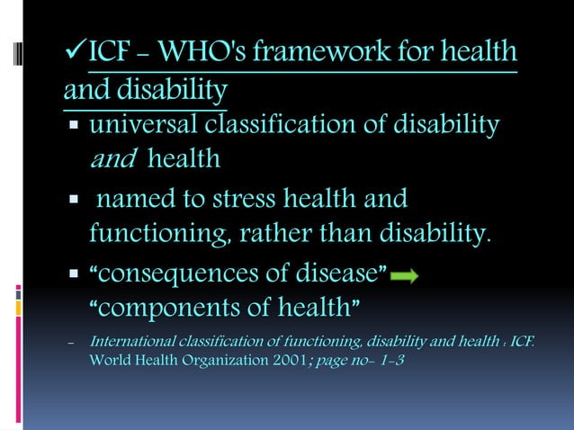 International classification of functioning, disability and health | PPTX