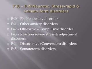 International classification of mental disorders | PPTX