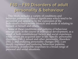 International classification of mental disorders | PPTX