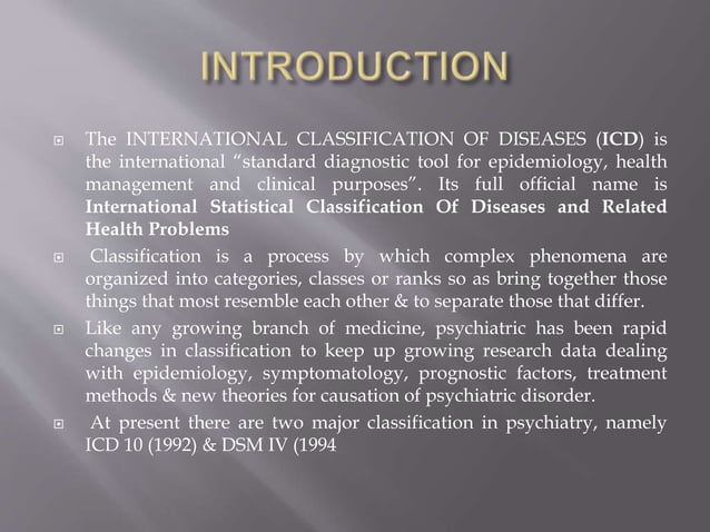 International classification of mental disorders | PPT