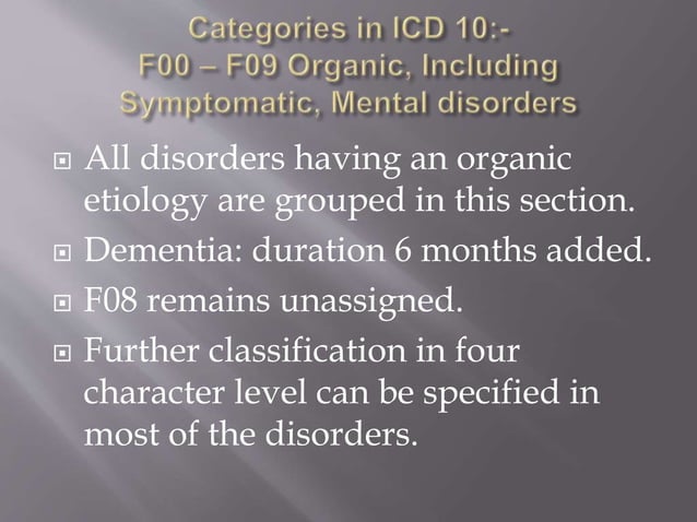 International classification of mental disorders | PPT
