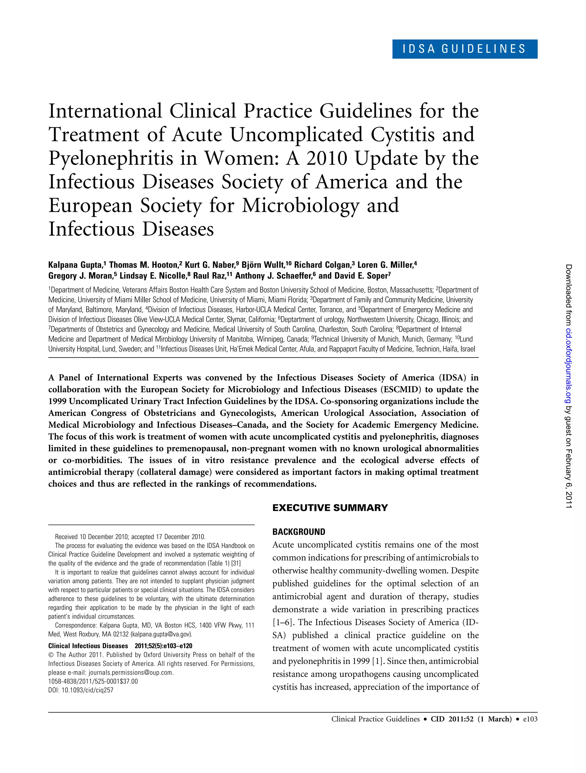 International clinical practice guidelines for the treatment of acute ...