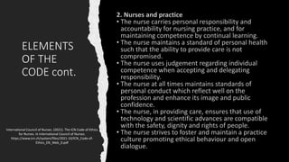 International Code of Ethics for Nurses | PPTX