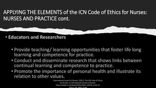 International Code of Ethics for Nurses | PPTX