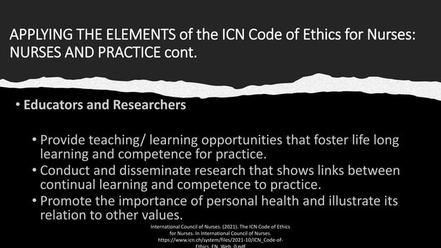 International Code of Ethics for Nurses | PPTX