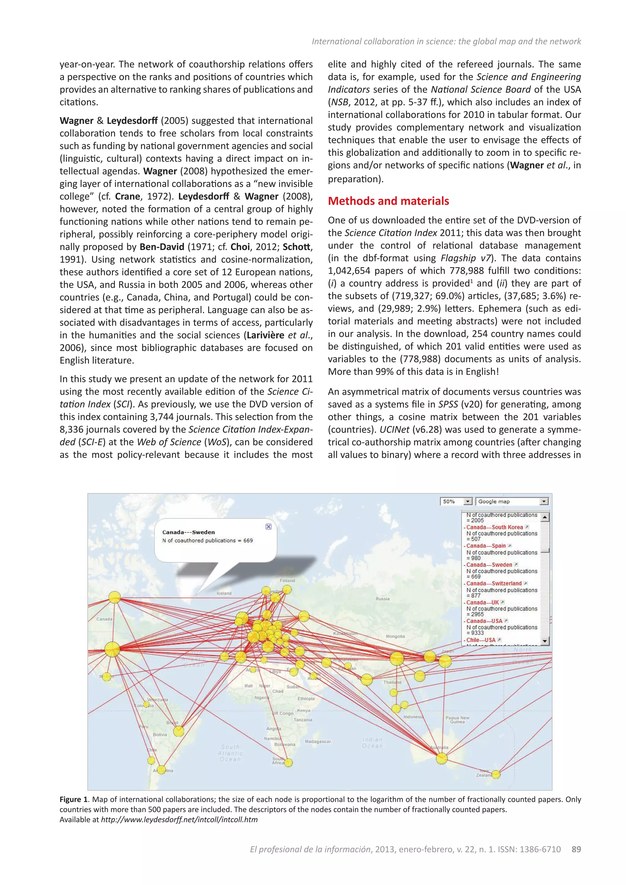 International collaboration in science the global map and the network | PDF