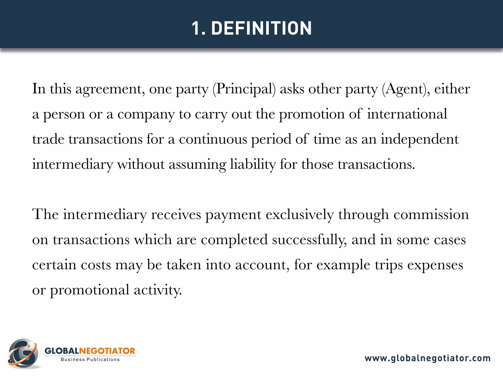 INTERNATIONAL COMMERCIAL AGENCY AGREEMENT TEMPLATE | PDF