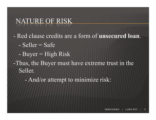 Red Clause Letters of Credit | PDF