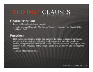 Red Clause Letters of Credit | PDF
