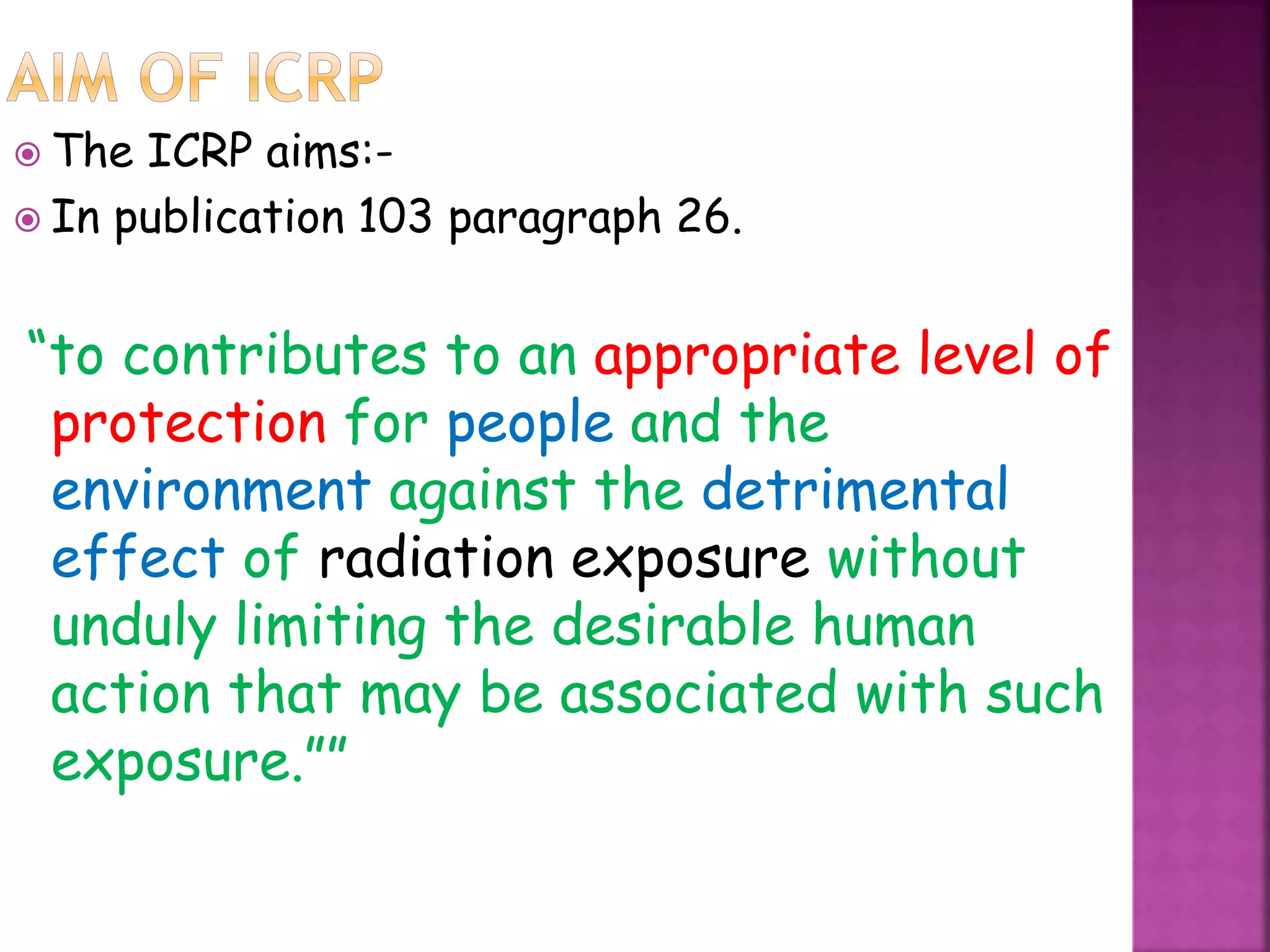 ICRP-International commission on Radiation Protection | PPTX