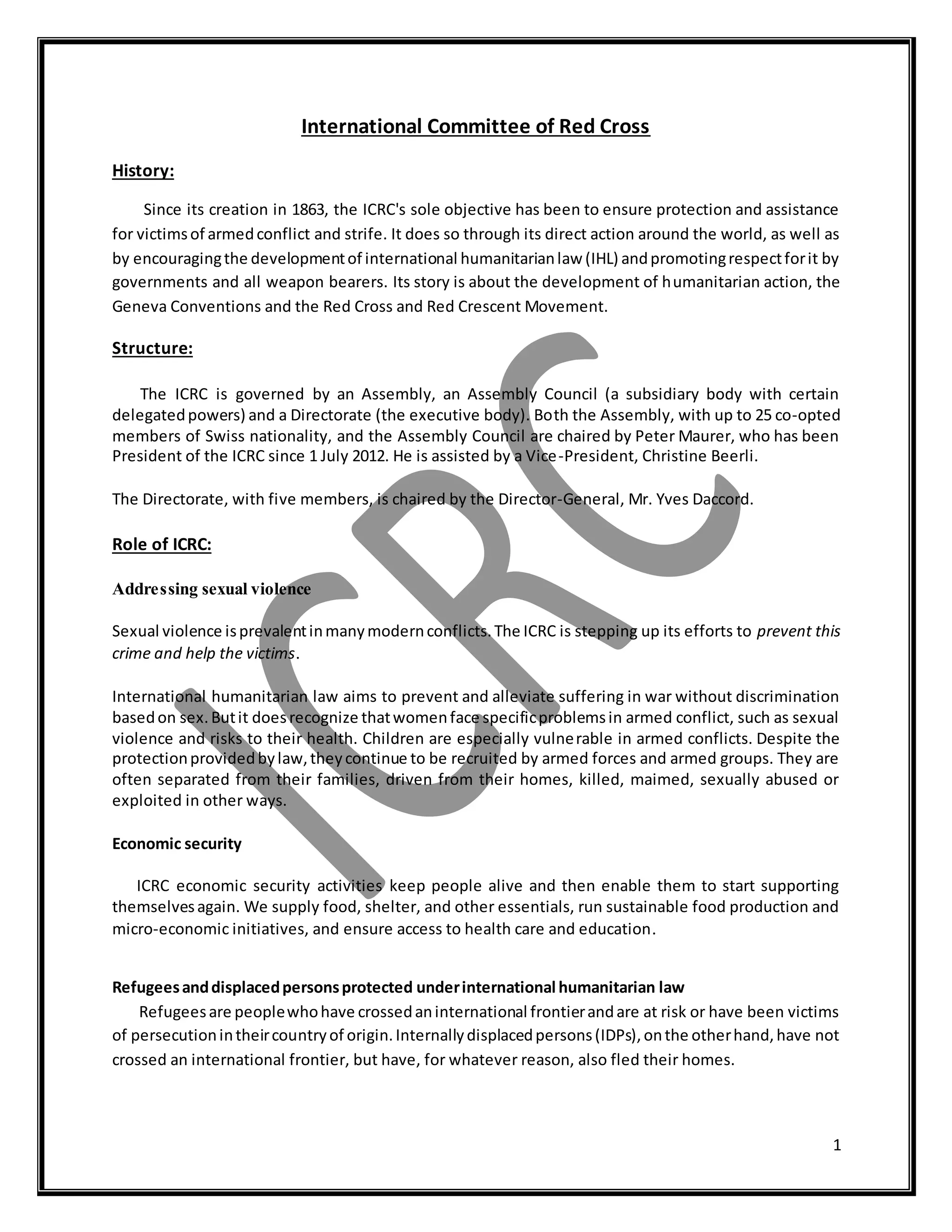 International committee of red cross | DOCX