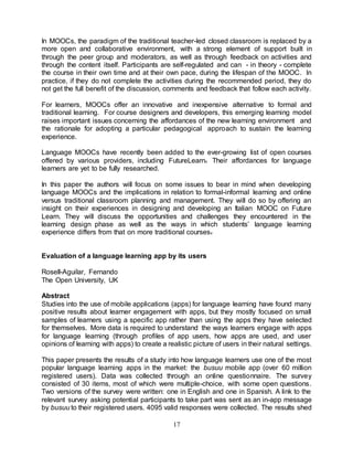 International Conference MOOCs Language Learning Book of abstracts | PDF