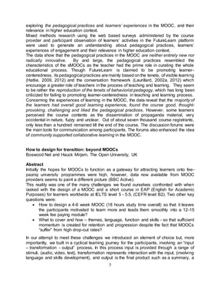 International Conference MOOCs Language Learning Book of abstracts | PDF