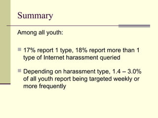 Online harassment and cyber-bullying within the school context | PPT