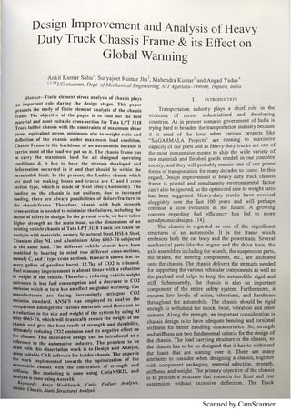 Design Improvement and analysis of heavy duty truck chassis frame and ...